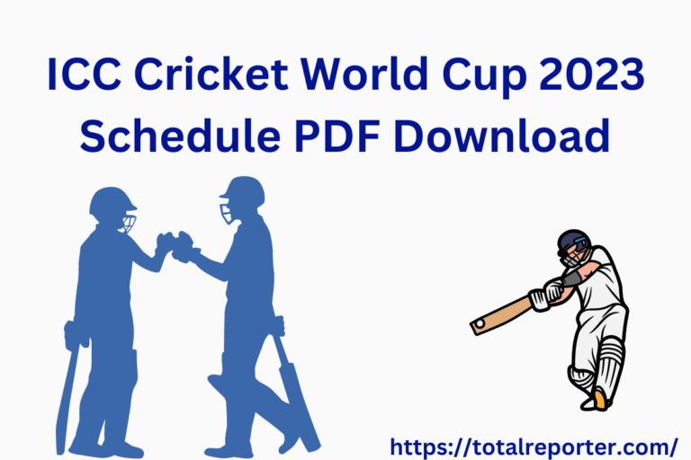 2023 ICC Cricket World Cup Schedule PDF Download
